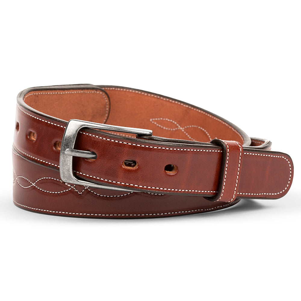 Men's Western Style Belt - The Teton - Hanks Belts